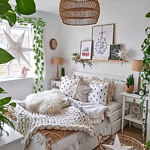 CQURE 14 Pack 98Ft Artificial Ivy Garland,Ivy Garland Fake Vines UV Resistant Green Leaves Fake Plants Hanging Vines for Home Kitchen Wedding Party Garden Wall Room Decor