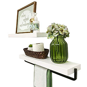 True Floating Towel Holder Set (White, 24 Inch)