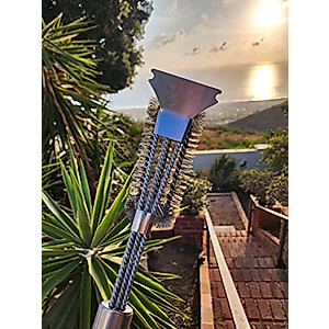 Commercial Quality Stainless Steel Grill Cleaning Brush and Scraper Tool Combo Brought to You by Misko Mountain Flavor Company