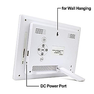 JALL 【Upgraded】 Digital Calendar Alarm Day Clock - with 8" Large Screen Display, am pm, 5 Alarm, for Extra Large Impaired Vision People, The Aged Seniors, The Dementia, for Desk, Wall Mounted, White