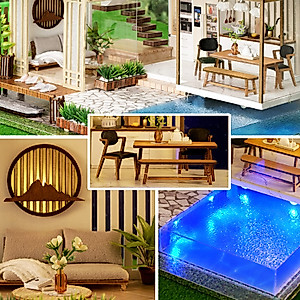 Spilay Dollhouse Miniature with Furniture,DIY Wooden Crafts Doll House Mini Handmade Kit,1:24 Scale Creative Room Idea Gift for Adult Friend Lover (Elegant and Quiet with dust Cover Music Box)