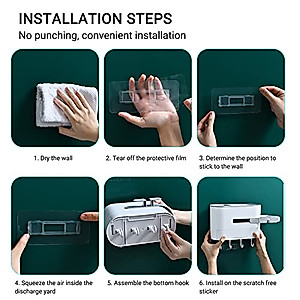 NBHC Bathroom Storage Organizer, Hair Dryer Holder Wall Mount and Towel Toothbrush Toothpaste Perfume Comb Blow Dryer Holder Organizer Storage, Detachable Durable Hanging Shelf Rack Stand (Gray)