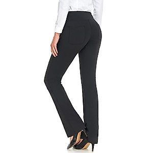 Safort 28" 30" 32" 34" Inseam Regular Tall Bootcut Yoga Pants, 4 Pockets, UPF50+, 31 Inseam, Black, XXXL