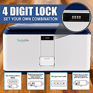 SereneLife Locking Storage Container Bin - 21 Gallon Large Capacity - Stackable Storage Tote Deck Box - Tough Durable Plastic Household Organizer with Lid, and Security Combination Lock