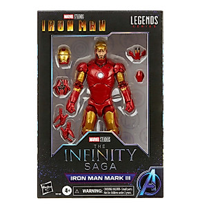 Marvel Hasbro Legends Series 6-inch Scale Action Figure Toy Iron Man Mark 3 Infinity Saga Character, Premium Design and 5 Accessories