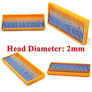 JINGLING Diamond Ball Burrs 2mm Round Grinding Bits Stone Shank 2.35 Pack of 30Pcs
