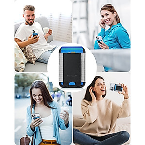 2 Pack Phone Card Holder - Premium Leather Wallet, Strong Adhesive, Fits 7 Cards, Compatible with iPhone, Samsung & Most Smartphones