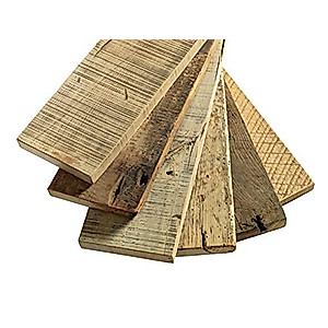 Rustic Farmhouse Reclaimed Wood Shelves | Barnwood Shelves | Set of 2 | 24 Inches (Genuine Salvaged/Reclaimed) | with Black Industrial Pipe Brackets | Made in USA (Ohio) | 24" x 1" x 6"