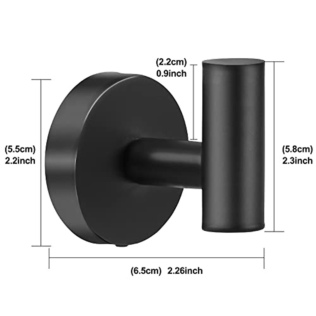 TUTURUA Matte Black Wall Towel Hooks, Heavy Duty Door Hanger Bathroom Hooks Stainless Steel Towel Hooks Bathroom Coat Hook for Bedroom, Bathroom, Kitchen, Living Room, Cabinet, Door (2 Packs)