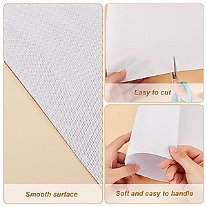 BENECREAT Custom Fursuit Eye Mesh, 39x11.8inch White PVC Plastic Net 0.2mm Thick Waterproof Printable Mesh for Furries Cosplay, Props, Fursuits, Craft Making, Hole: 0.5mm