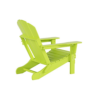 WO Home Furniture Set of 2pcs HDPE Adirondack Chairs Lounger Outdoor Folding Seat for Fire Pit, Beach, Balcony, Backyard, Lawn, Patio, Pool, Deck, Garden - Weather UV Resistant (Lime)
