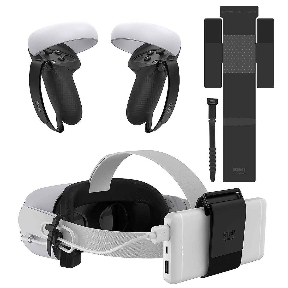 KIWI design Silicone Controller Grips Cover and Battery Strap Accessories