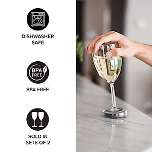 Mighty Mug No Spill Wine Glass (Set of 2), Crystal Clear Unbreakable Tritan Plastic, BPA Free, Smartgrip Technology, 14oz