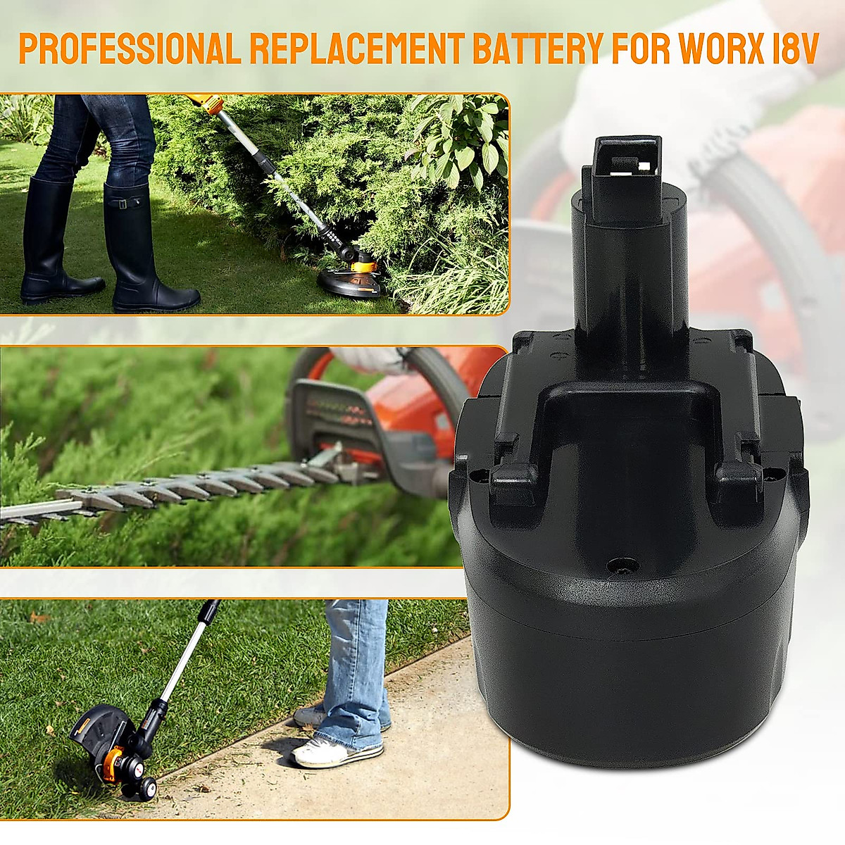 Zuliati 3600mAh WA3127 Ni-Mh Replacement Battery Compatible with Worx 18v Battery Wa3152 WG150 WG150s WG152 WG250 WG541 WG900 WG901 WG901.1 Cordless Power Tools