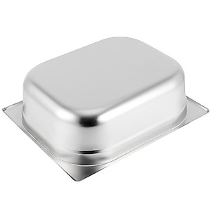 HEIHAK 4 Pack 1/2 Size x 4" Deep Steam Table Pan, Stainless Steel Steam Table Pan Hotel Pan for Hotel Family Events Personal Use