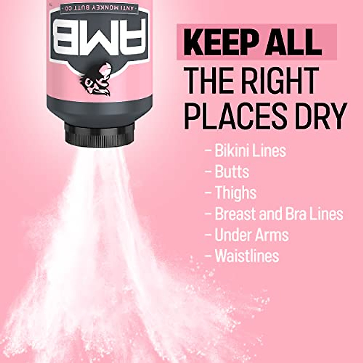 Anti Monkey Butt, Lady's Body Powder with Calamine, Prevents Chafing and Absorbs Sweat, Talc Free, 8 oz