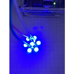 DIYmall 7 X WS2812B RGB LED Rings 7 Bits 5050 Lamp Light with Integrated Drivers, Full Color, Individually Addressable for Arduino ESP8266 Raspberry Pi ESP32 (Pack of 5pcs)