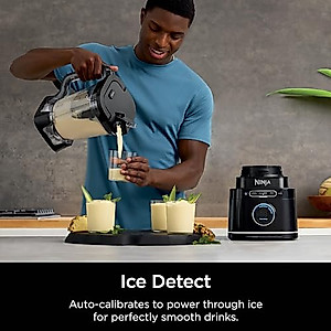 Ninja TB401 Detect Kitchen System Power Blender + Processor Pro, BlendSense Technology, Blender, Chopping & Smoothies, 1800 Peak Watts, 72 oz. Pitcher, 64 oz. Food Processor, 24 oz. To-Go Cup, Black