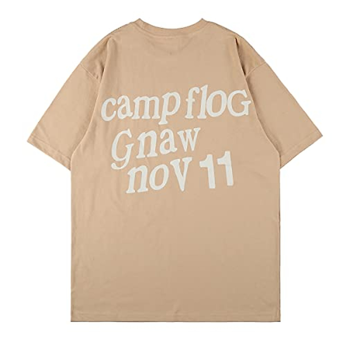 Men Lucky Me I See Ghosts Trendy Hip Hop Heavyweight Tshirts Letter Shirt Khaki