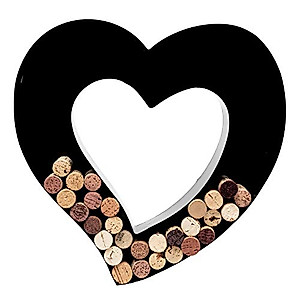 will's Wine Cork Holder - Metal Monogram Letter (Heart), Black, Large | Wine Lover Gifts, Housewarming, Engagement & Bridal Shower Gifts | Personalized Wall Art | Home Décor