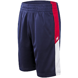 New Balance Boys’ Active Shorts – 2 Pack Performance Mesh Basketball Shorts – Workout Gym Shorts for Boys (4-20), Size 5-6, Indigo/Red