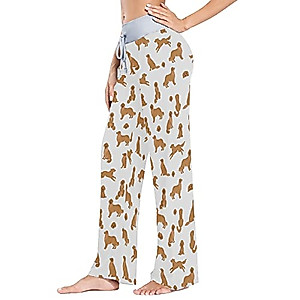 Women's Pajama Pants Golden Retriever Dogs Sleepwear Lounge Pajama Bottoms White S