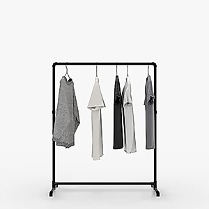 pamo Industrial Design garment rack - LAS LOW - freestanding Coat Rack for Walk-In Wardrobe Wall I Clothes Rack Made of Black Sturdy Pipes freestanding from Water Pipes