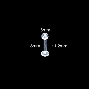 Happyupcity Cartilage Earring 30Pcs Clear Silica Gel and Acrylic Retainer Lip Rings Nose Studs Ear Helix Earring Clear Flat Top Retainer