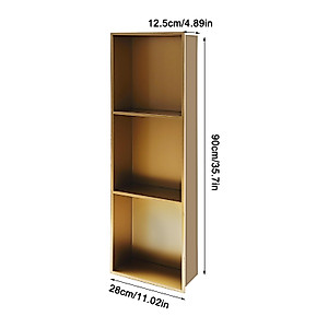 Recessed Shower Storage Shelf 11" x 35" Bathroom Wall Niche with 3 Shelves， Stainless Steel Shower Niche Bathroom Shelf Organizer Shower Shelf for Bathroom kitchens living rooms balconies (Gold)