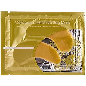 Theshiry 10 Pairs Collagen Crystal Eye Mask and 10 Pcs Collagen Crystal Lip Mask, Anti Aging Eye and Lip Mask, Collagen Crystal Mask Set (Gold)