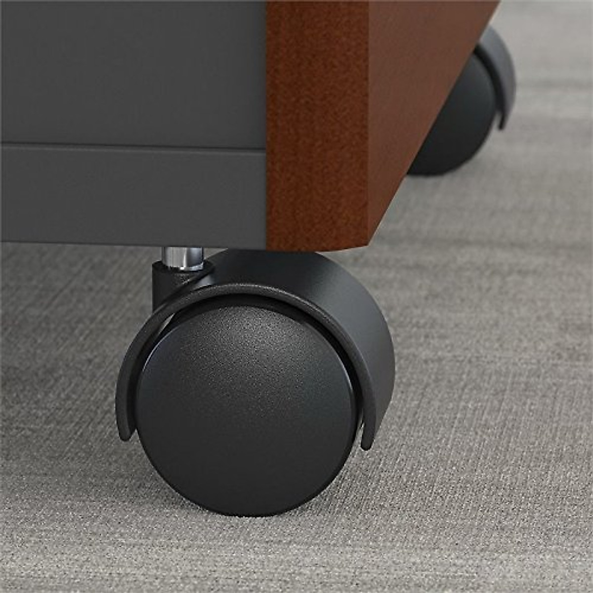 Bush Business Furniture Series C Right Handed L Shaped Desk with Mobile File Cabinet in Hansen Cherry