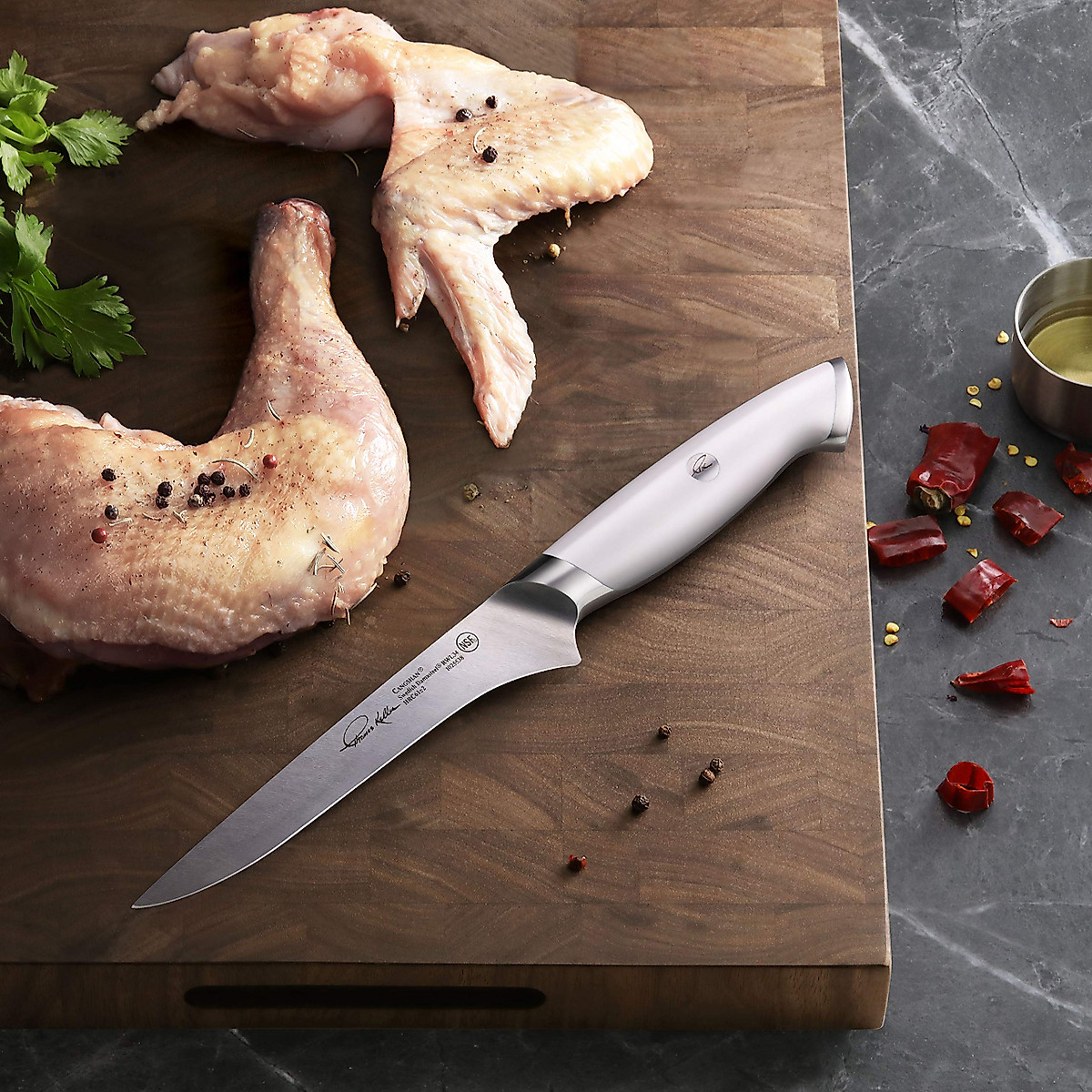 Cangshan Thomas Keller Signature Collection Swedish Powder Steel Forged, 6-Inch Boning Knife, White