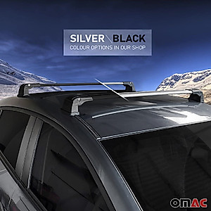 OMAC Roof Rack Cross Bars Carrier Aluminium for Ford Transit Connect 2010-2013 Black 2 Pcs Anti-Theft for Travel Kayak Canoe Surf Ski Snowboard Camping