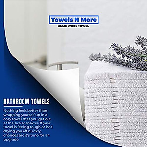 Towels N More 24 Basics White 16x27 100% Cotton Loop Hand Towels Salon/Gym/Hotel Super use Absorbent Best for Bathroom, Kitchen, Home or Commercial use Towels (24)
