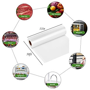 2 Pack 11" × 50' Vacuum Sealer Bag Rolls, Airproof Seal Bags for Food Storage, Meal Prep and Sous Vide, BPA-Free Thickened Sealer Bag Rolls