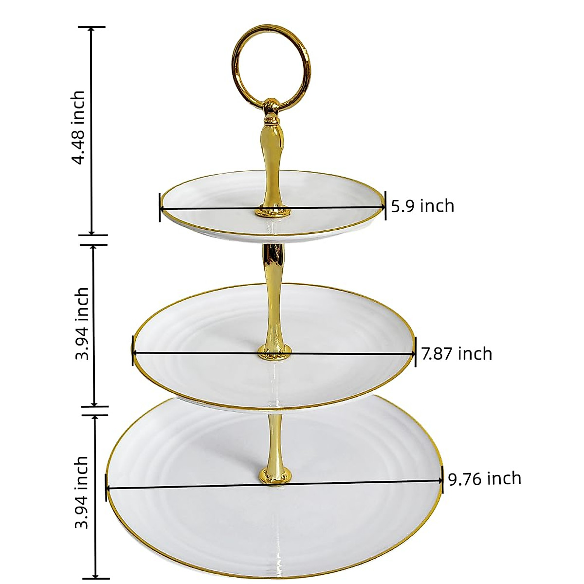 RAUVOLFIA 3 Pack 3 Tier Cupcake Stand, Plastic Tiered Serving Stand, Dessert Tray for Tea Party, Baby Shower and Wedding (White)