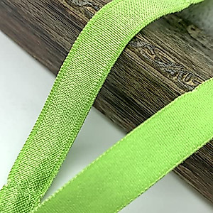 10/15/20/25mm 5yards Lime Green Lace Elastic Ribbon Fold Over Neon Green Lace for Sewing Lace Trim Waist Band