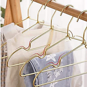 Koobay 12.5” Gold Matt Metal Coat Hanger, 30PCS, Children Standard Suit Hanger, Clothes Hangers for Closet Organization Notches Satin Matt