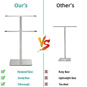 Towel Rack,Hand Towel Holder for Bathroom,Kitchen Hand Towel Rack for Countertop Vanity,Double-T Hand Towel Stand with Base,Metal Towel Stand,Brushed Nickel