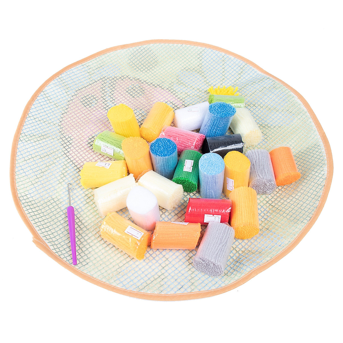 LUBOT Wolf Latch Hook Kits Rug Making Kits DIY for Kids/Adults with Printed Canvas Pattern 20" X 15"