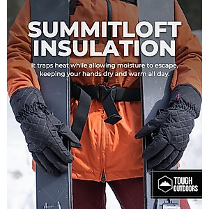 Tough Outdoors Women's Ski Gloves - Womens Snow Gloves - Winter Waterproof Snow Gloves - Adult Snow Gloves - Ladies Snowboarding Gloves