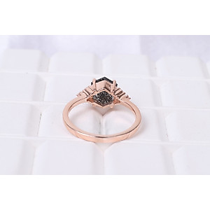 Natural Hexagon Rutile Ring Engagement Cluster Ring Women Wedding Jewelry Simple Quartz Ring Statement Gift For Women BY KANISHKA GEMS JEWELS