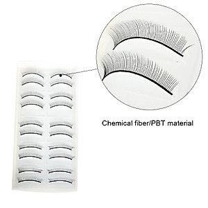 10 Pairs Practice Fake Lashes Waterproof False Eyelashes False Eyelashes Strips Ladies and Girls Black