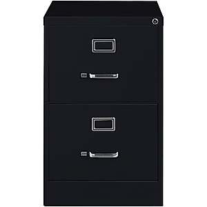 Scranton & Co 25" 2-Drawer Metal Legal Width Vertical File Cabinet in Black