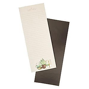 12-Pack Succulent Magnetic Notepads for Refrigerator for Grocery Shopping Lists, To Do Lists, Appointment Reminders, Daily Task Organization, Full Magnetic Back for Locker, Filing Cabinet (3.5x9 in)