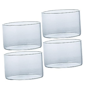 HOMSFOU 4pcs Pudding Baking Mold Ice Cream Bowls Glass Trifle Bowl Glass Clear Container Oven Safe Bowls Ramiken Glass Prep Bowls Glass Kitchen Dessert Cup Ramekins 12 Oz Oven Safe Mini