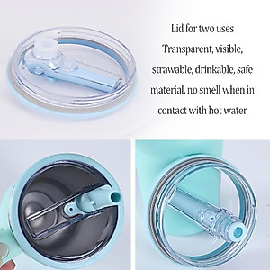 2 Pack 40 oz Tumbler Flip Straw Lid Replacement Fit for Stanley Quencher, Leak Proof for Stanley Lid Replacement Spill Proof Reusable Tumbler Cover Compatible with 40oz Stanley Cup Accessories (White)