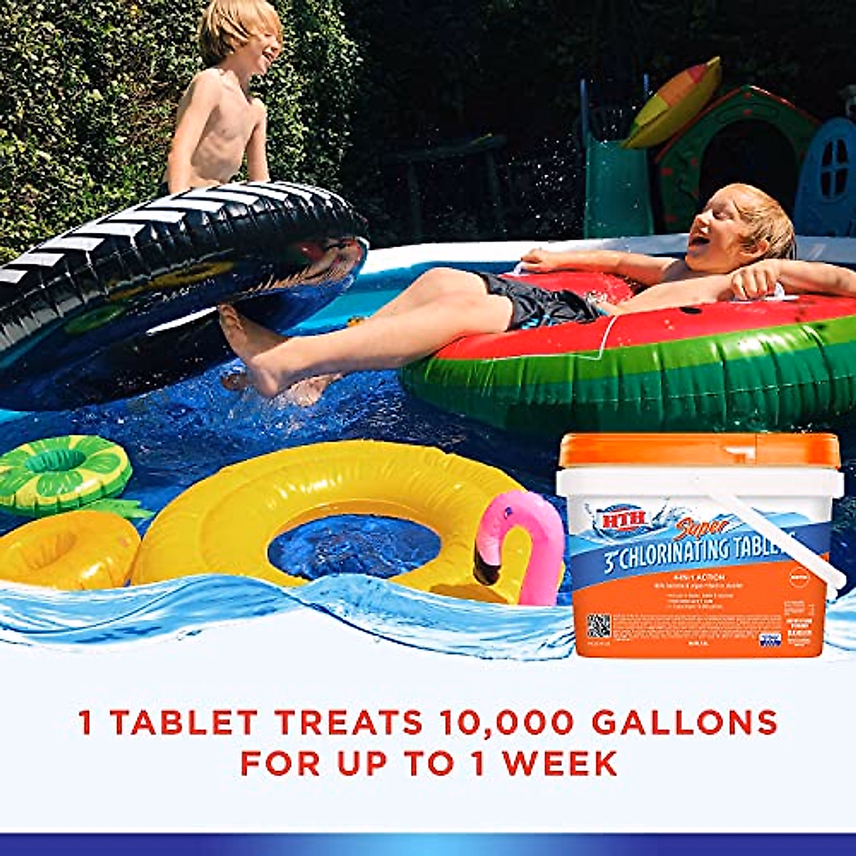 HTH 42043 Super 3" Chlorinating Tablets Swimming Pool Chlorine, 8 lbs