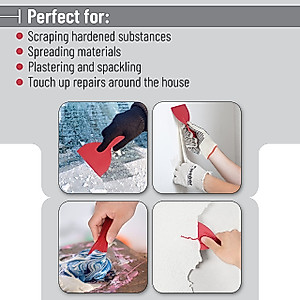 Bates- Putty Knife, 6 Pack, Plastic Paint Scraper, Plastic Scraper, Plastic Putty Knife, Putty Knife Set, Plastic Spreader, Spackle Tool, Plastic Putty Knife Scraper, Scraper Tool, Putty Scraper