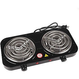 Timoau Electric Countertop Burner, Double Burner, 2000W Induction Cooktop, Portable Electric Hot Plate, 5 Level Adjustable Temperature Control Cooking Ranges for Home Dorm Camping Cooking